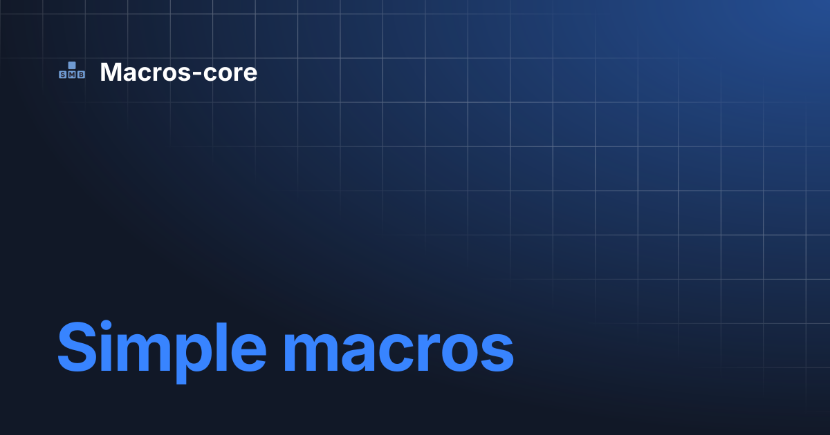 Simple macros | English | Macros-core